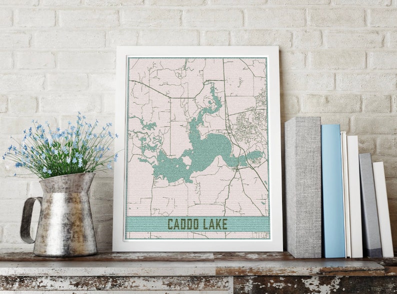 Caddo Lake Texas Map Print Caddo Lake Magnetic Poster Frame | Etsy