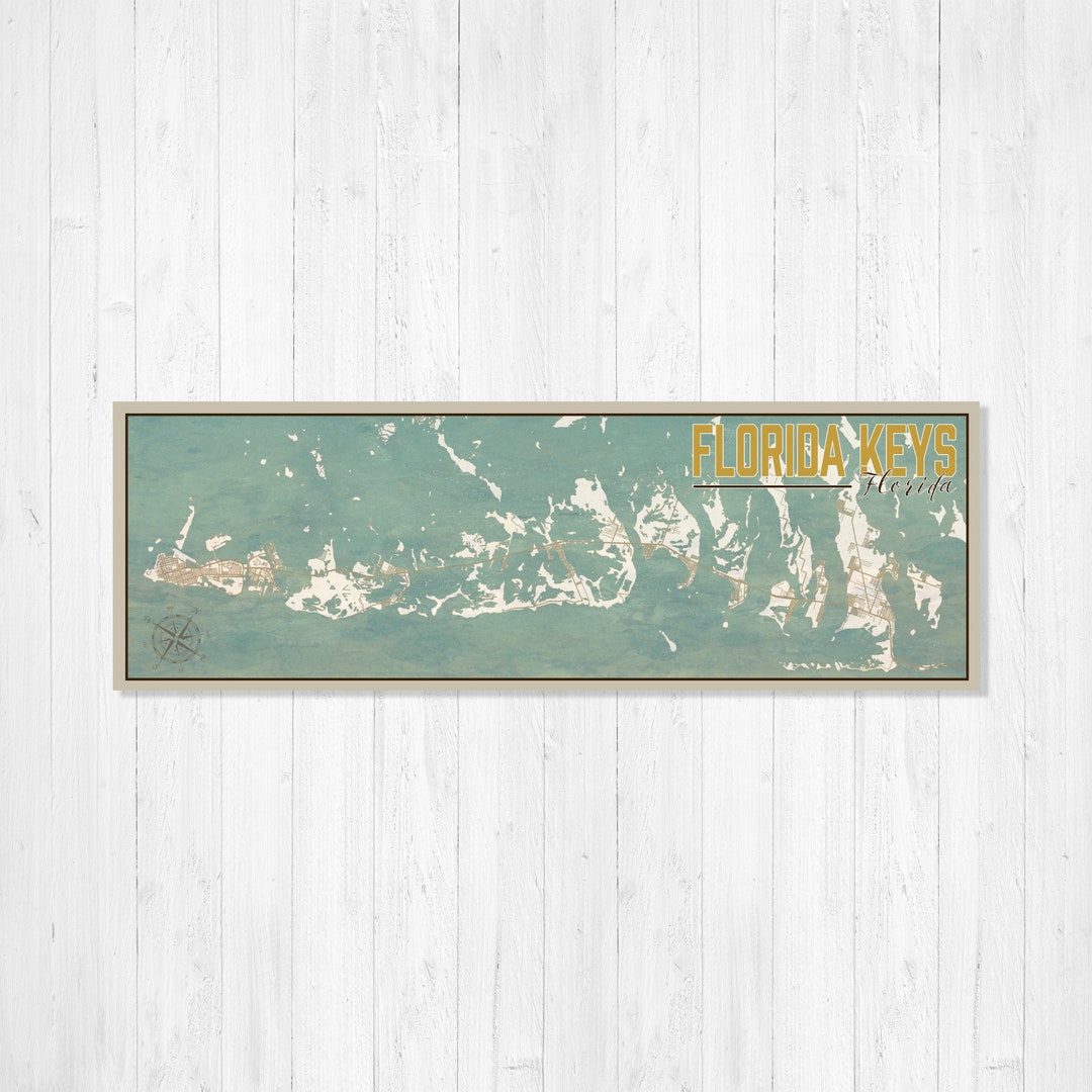 Florida Keys Nautical Street Map | Hanging Canvas Map of Florida Keys ...