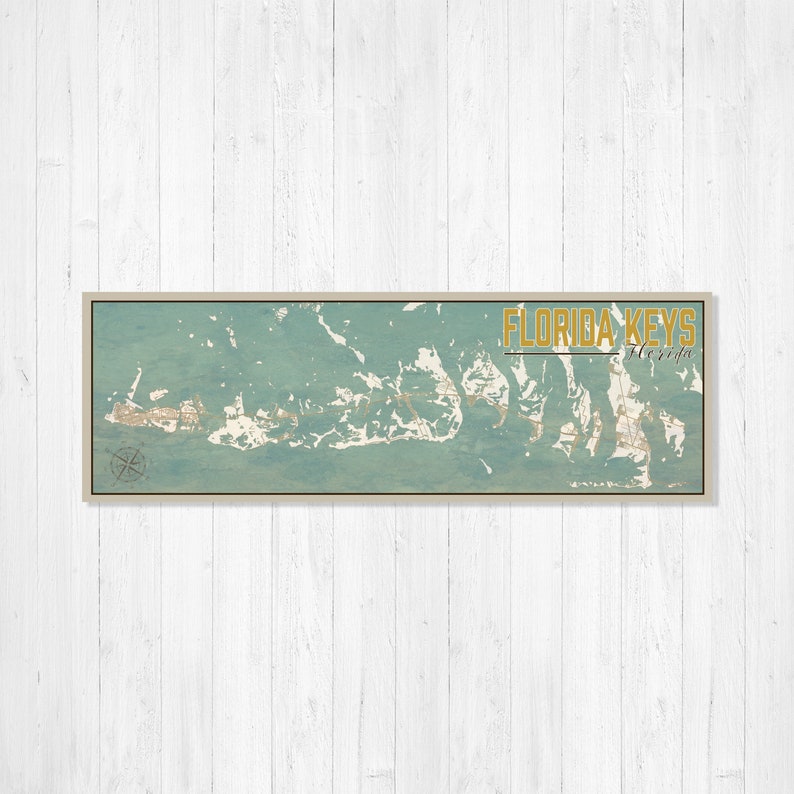 Florida Keys Nautical Street Map Hanging Canvas Map of - Etsy