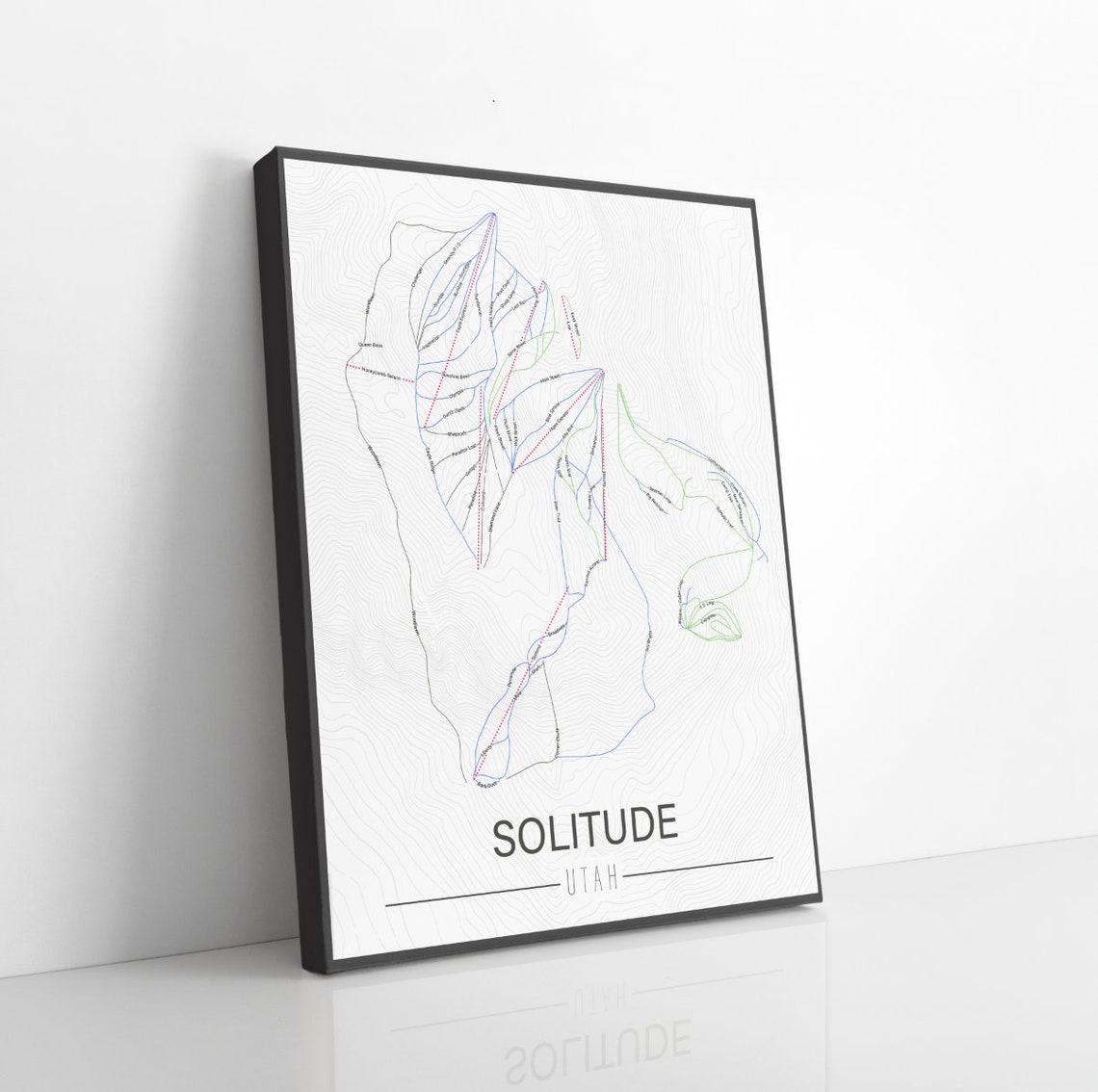 Solitude Utah Ski Trail Map Hanging Canvas of Solitude Ski - Etsy