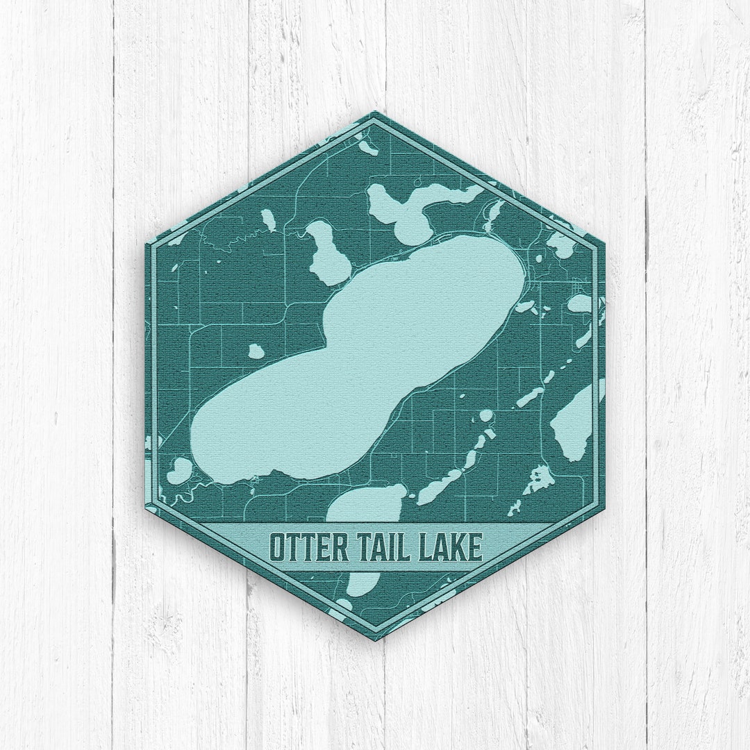 Otter Tail Lake Minnesota Hexagon Print, Otter Tail Lake Canvas, Teal ...