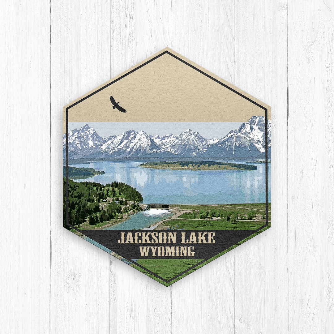 Jackson Lake Wyoming Hexagon Canvas, Jackson Lake Print, Jackson Lake ...