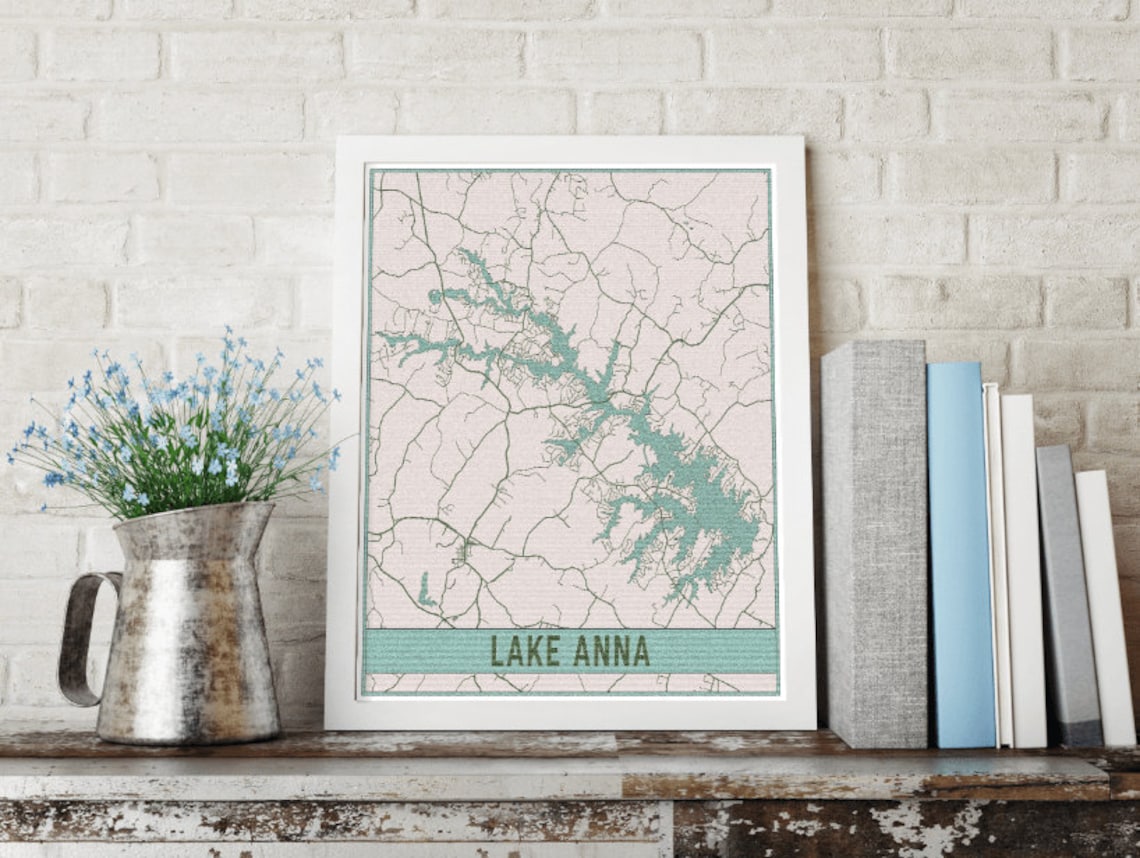 Lake Anna Virginia Map Print Lake Anna Magnetic Poster Frame | Etsy