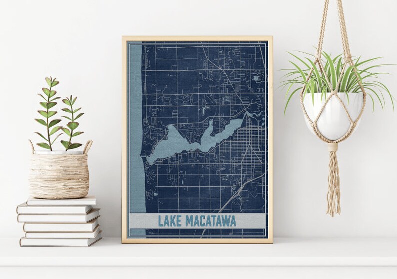 Lake Macatawa Michigan Map Print Lake Macatawa Magnetic - Etsy