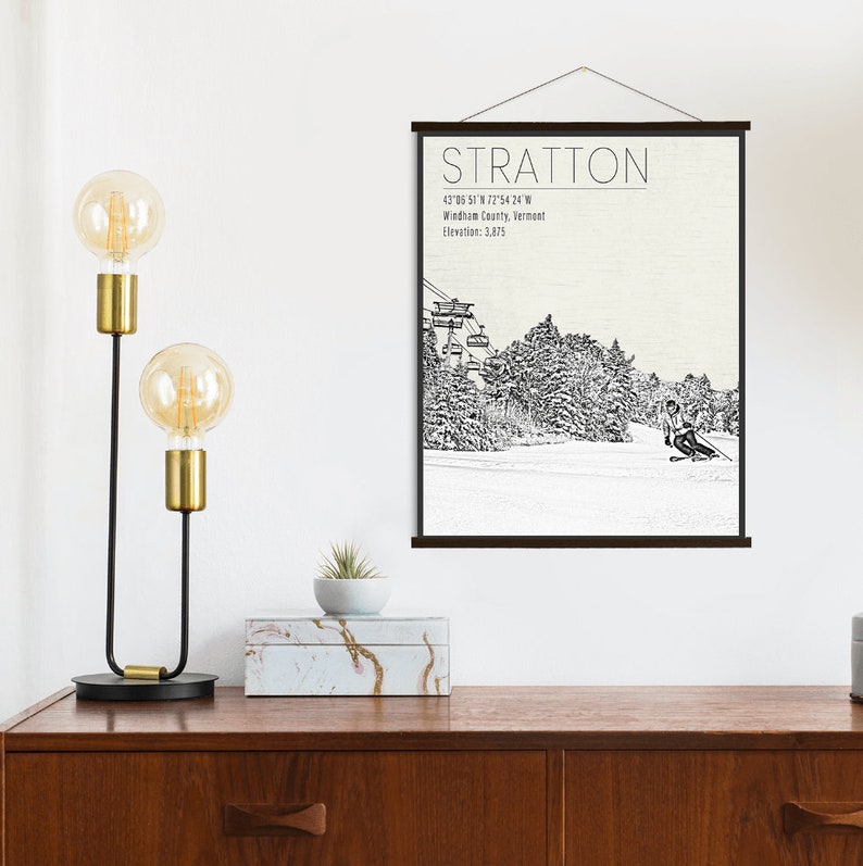 Stratton Vermont Ski Resort Print | Hanging Canvas of Stratton Mountain ...