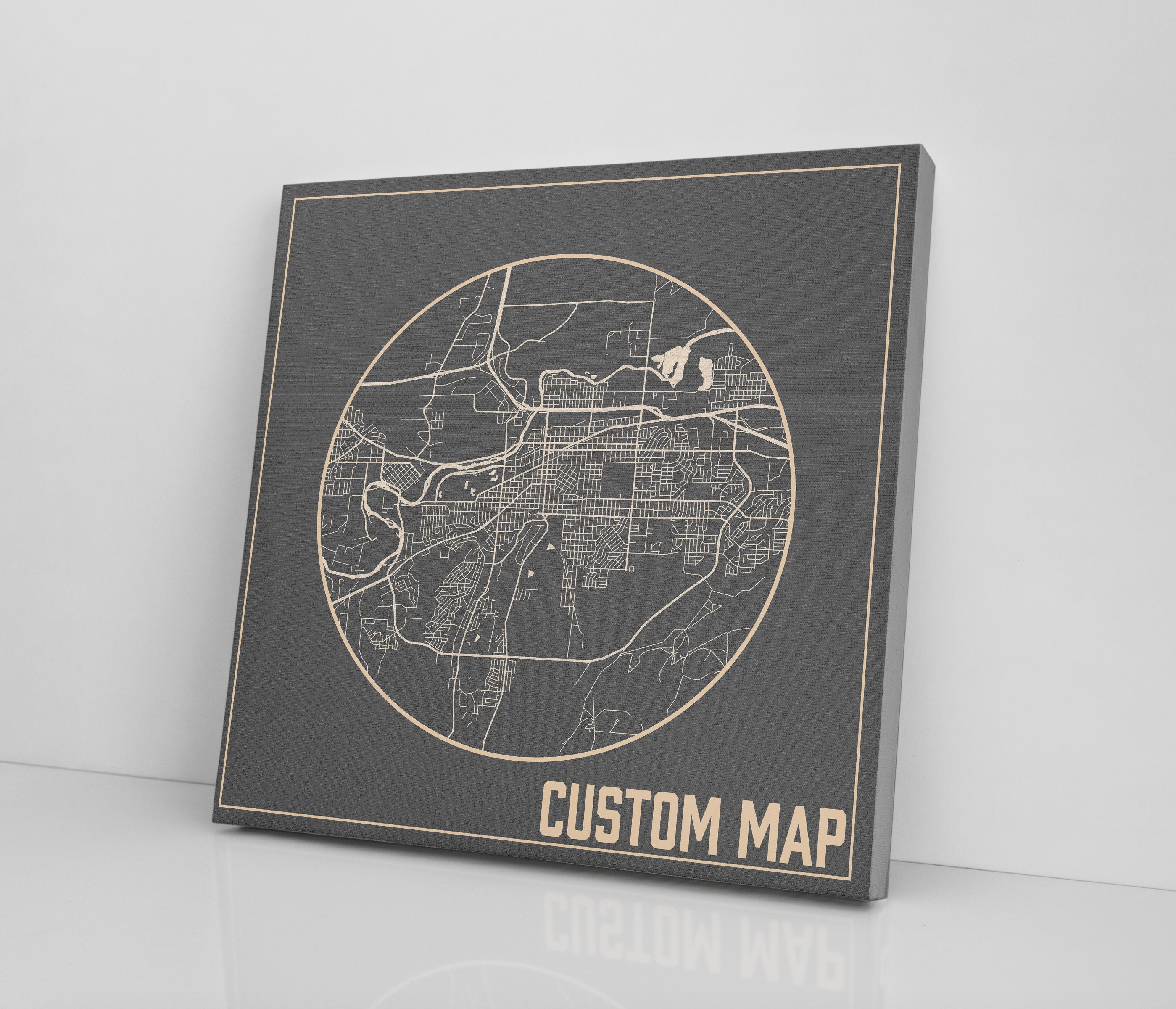 Custom Map Custom Map Print Map With Streets Map of | Etsy