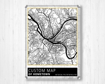 Hometown Map Print - Etsy