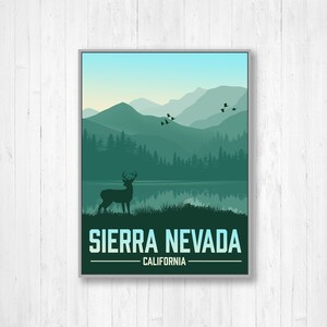 Sierra Nevada California Modern Illustration Print | Sierra Nevada ...