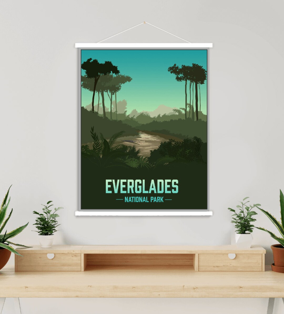 Everglades Florida National Park Modern Illustration Print Everglades ...