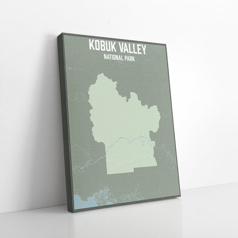 Kobuk Valley Alaska National Park Dark Map Print | Hanging Canvas of ...