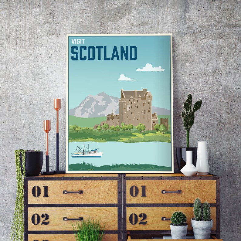 Scotland Modern Illustration Print Visit Scotland Magnetic | Etsy