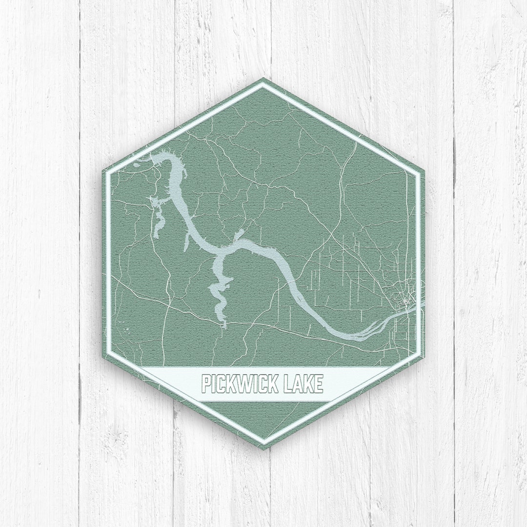 Pickwick Lake Mississippi Hexagon Print, Pickwick Lake Canvas, Nautical ...