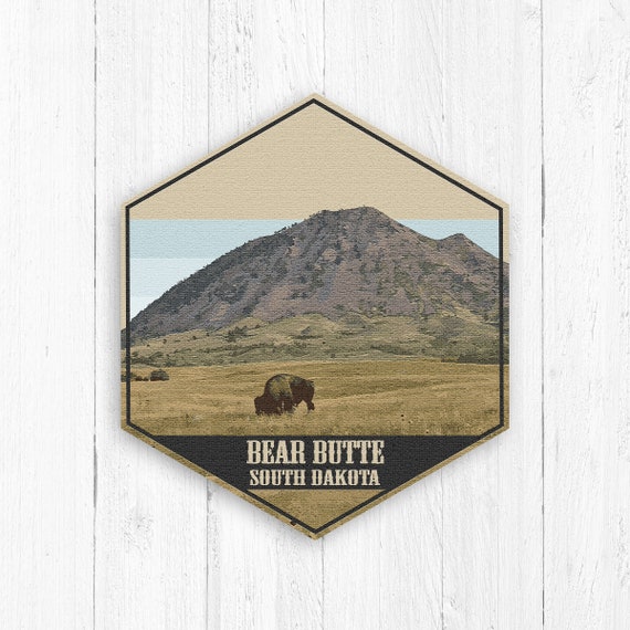 Bear Butte South Dakota Hexagon Illustration by Printed - Etsy