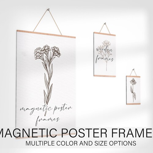 Hanging Wooden Magnetic Picture Frames Hanging Frame - Etsy