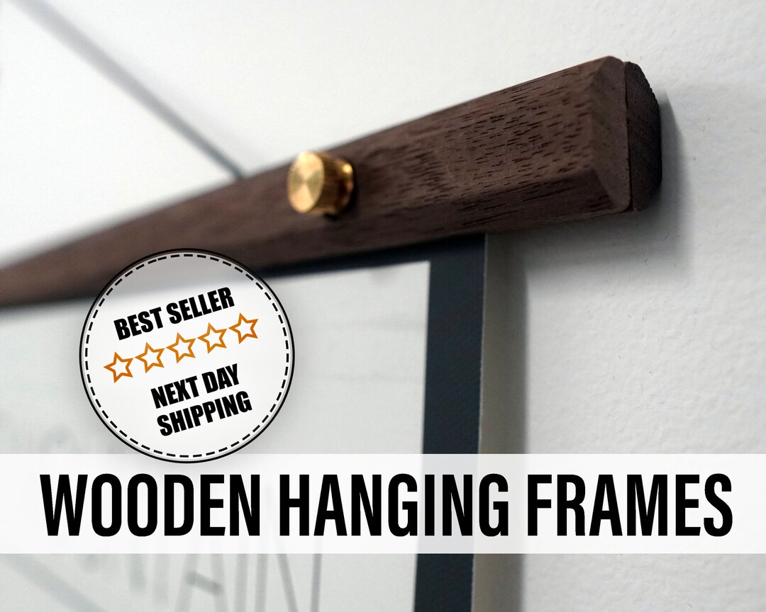 Wooden Hanging Frames | Brass Details | Minimalist Frame - Etsy