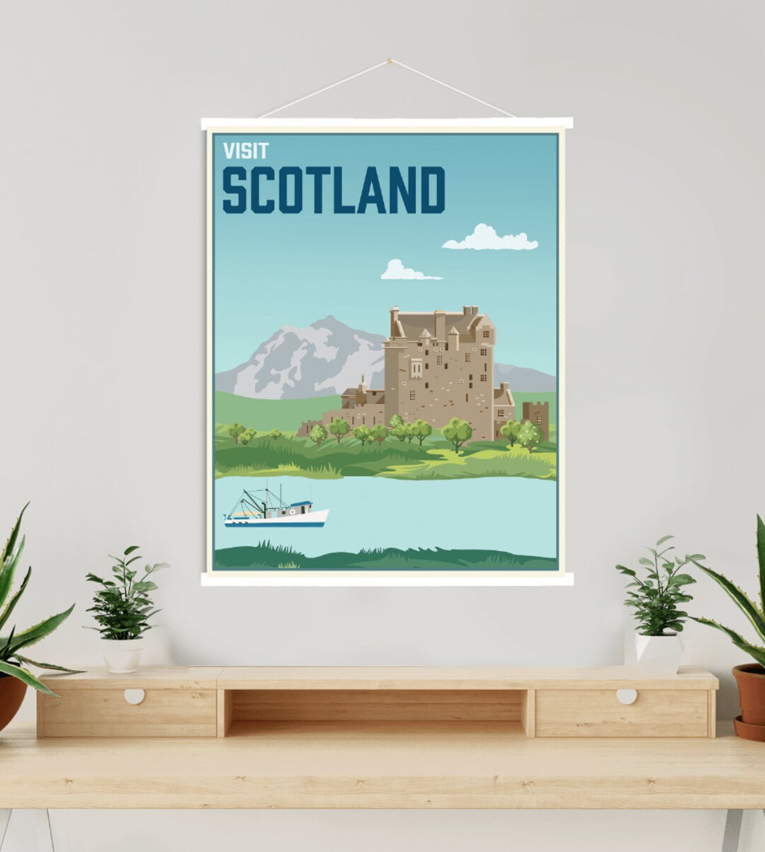 Scotland Modern Illustration Print | Visit Scotland Magnetic Poster ...