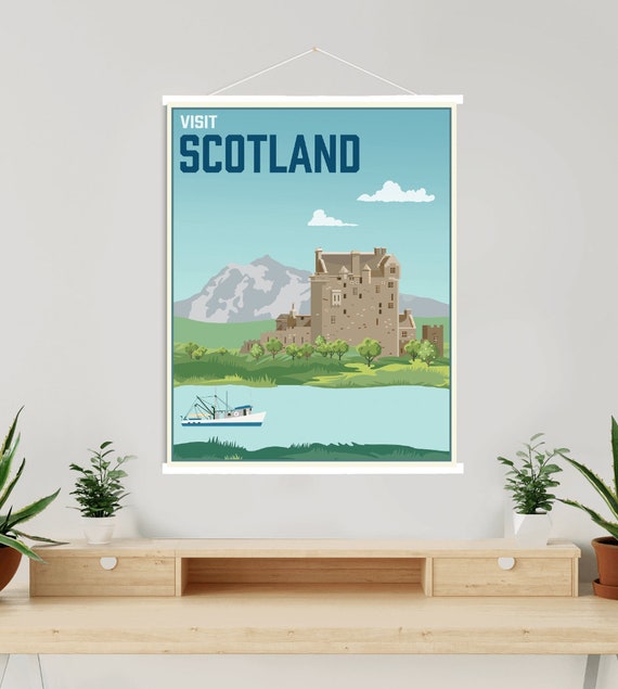 Scotland Modern Illustration Print Visit Scotland Magnetic | Etsy