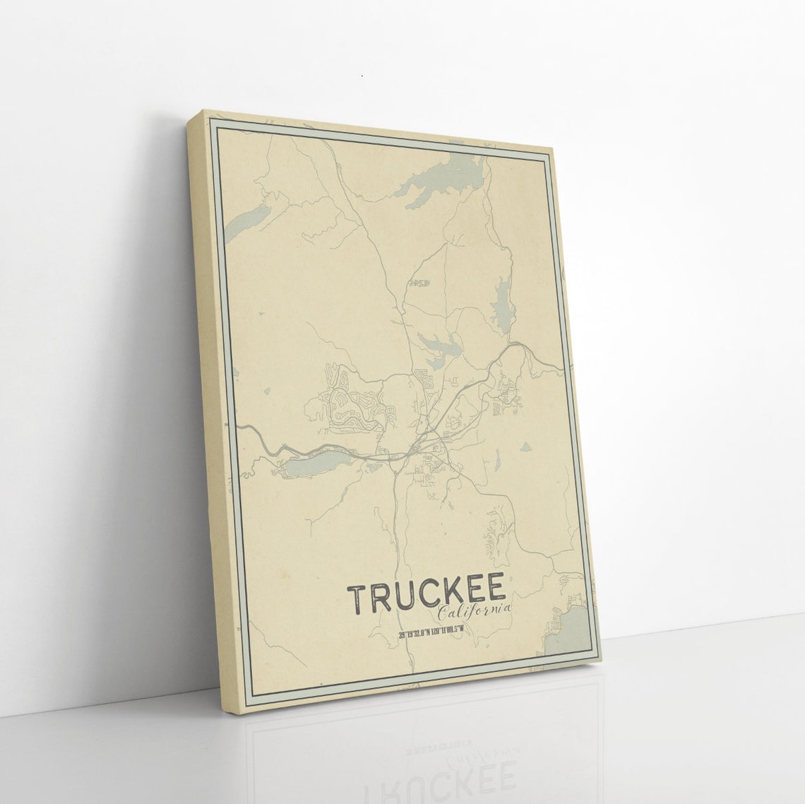 Truckee California Street Map Hanging Canvas Map of Truckee - Etsy