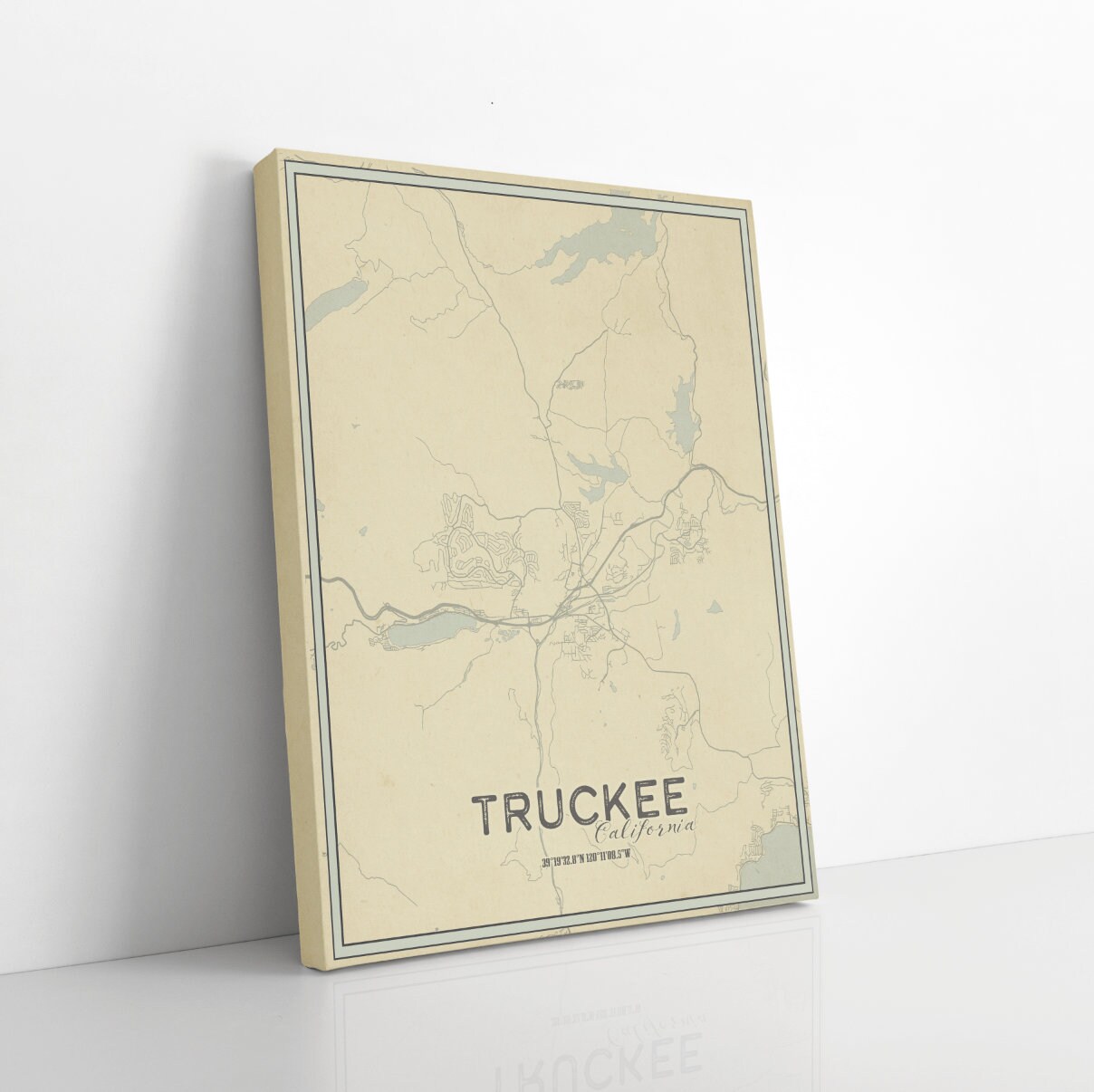 Truckee California Street Map | Hanging Canvas Map of Truckee | Printed ...