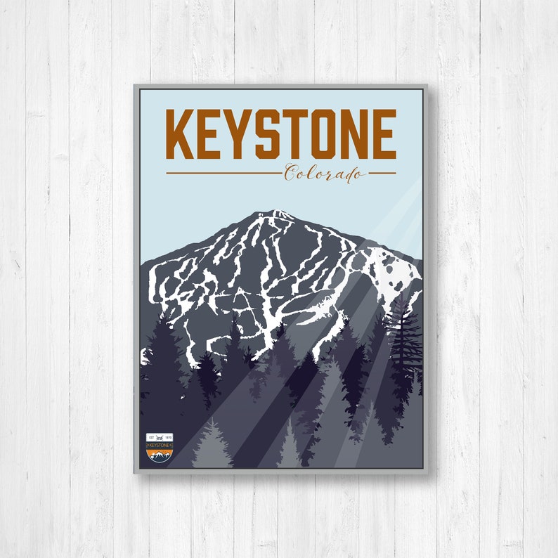 Keystone Colorado Ski Illustration Print | Hanging Canvas of Keystone ...