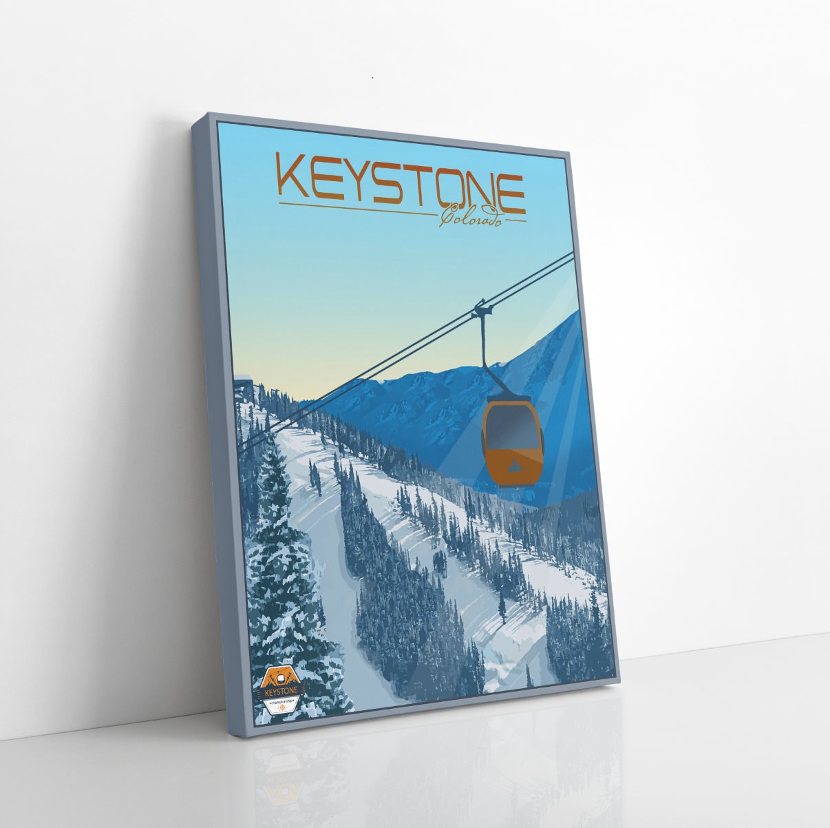 Keystone Colorado Modern Illustration Print Hanging Canvas | Etsy