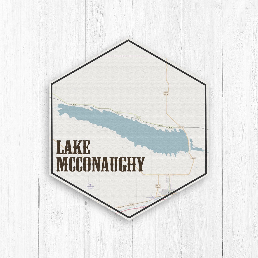 Lake Mcconaughy Hexagon Canvas, Lake Mcconaughy Art, Lakes of America ...
