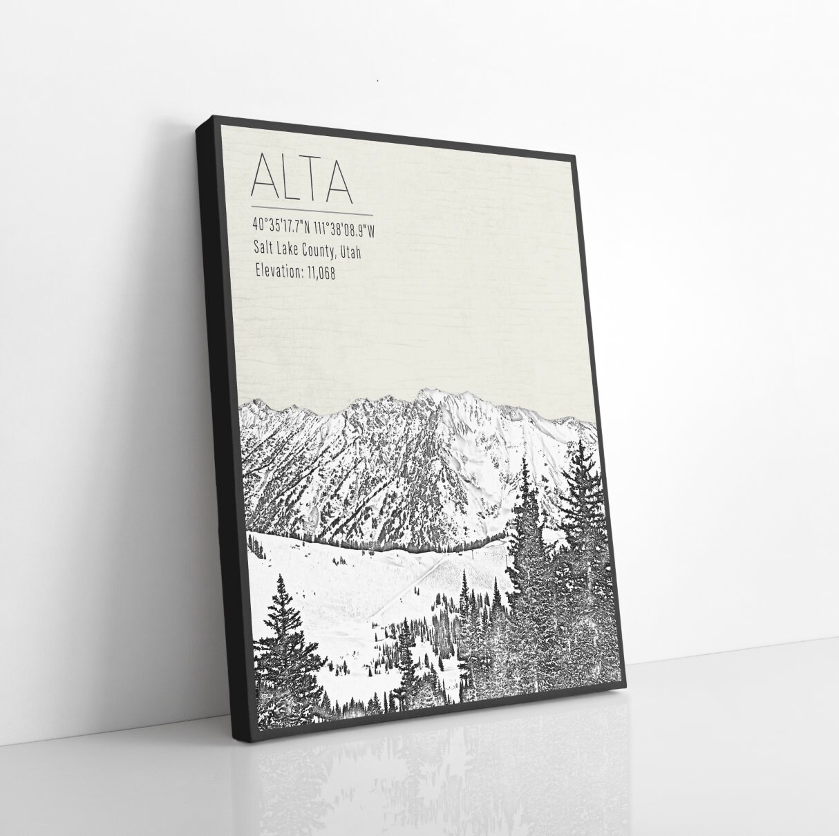 Alta Utah Ski Resort Hanging Canvas Map of Alta Printed - Etsy