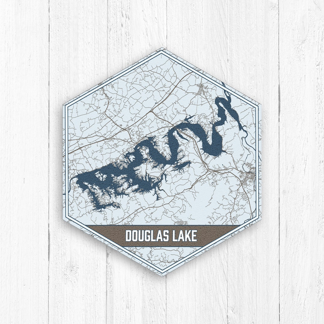 Douglas Lake Tennessee Hexagon Print, Douglas Lake Canvas, Douglas Lake ...