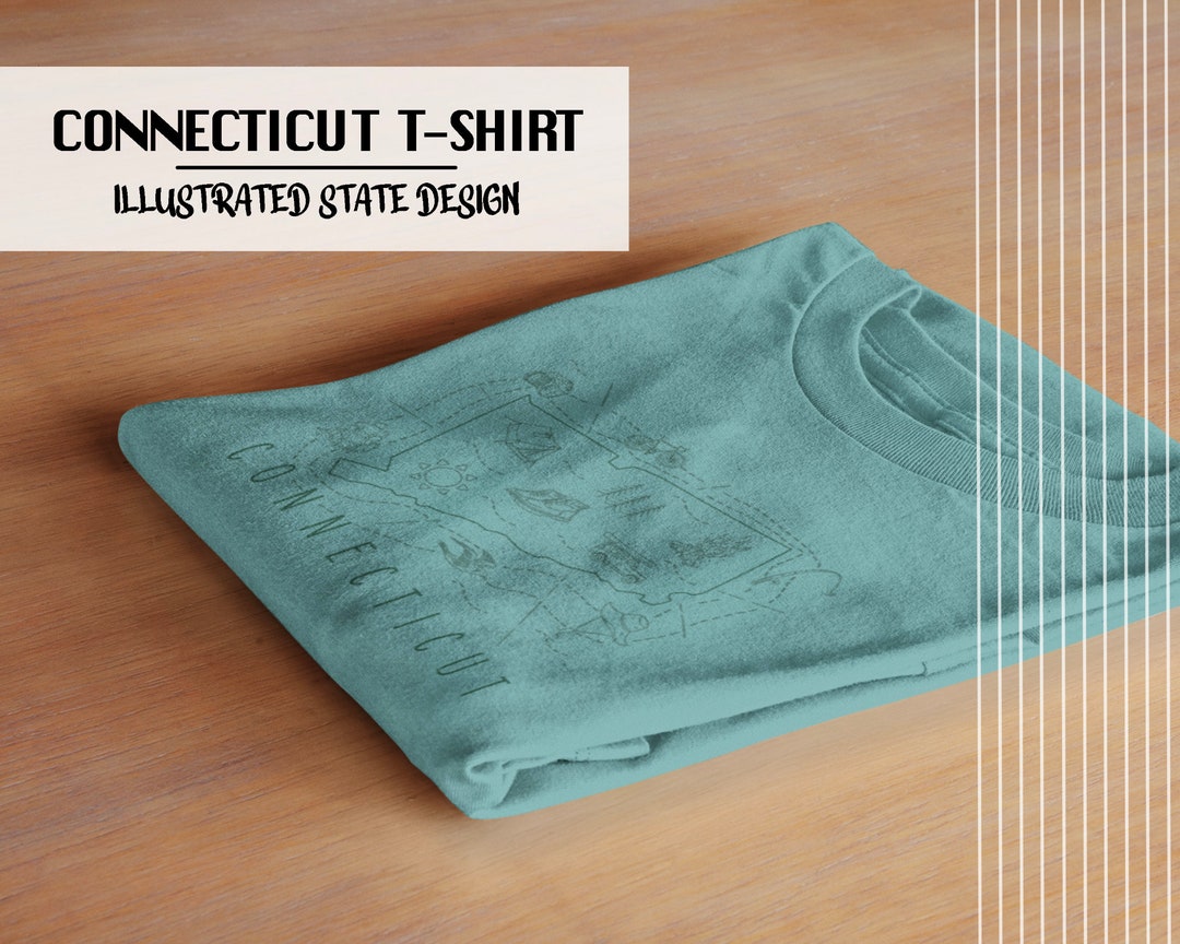 Illustrated Connecticut State Shirt by Printed Marketplace - Etsy