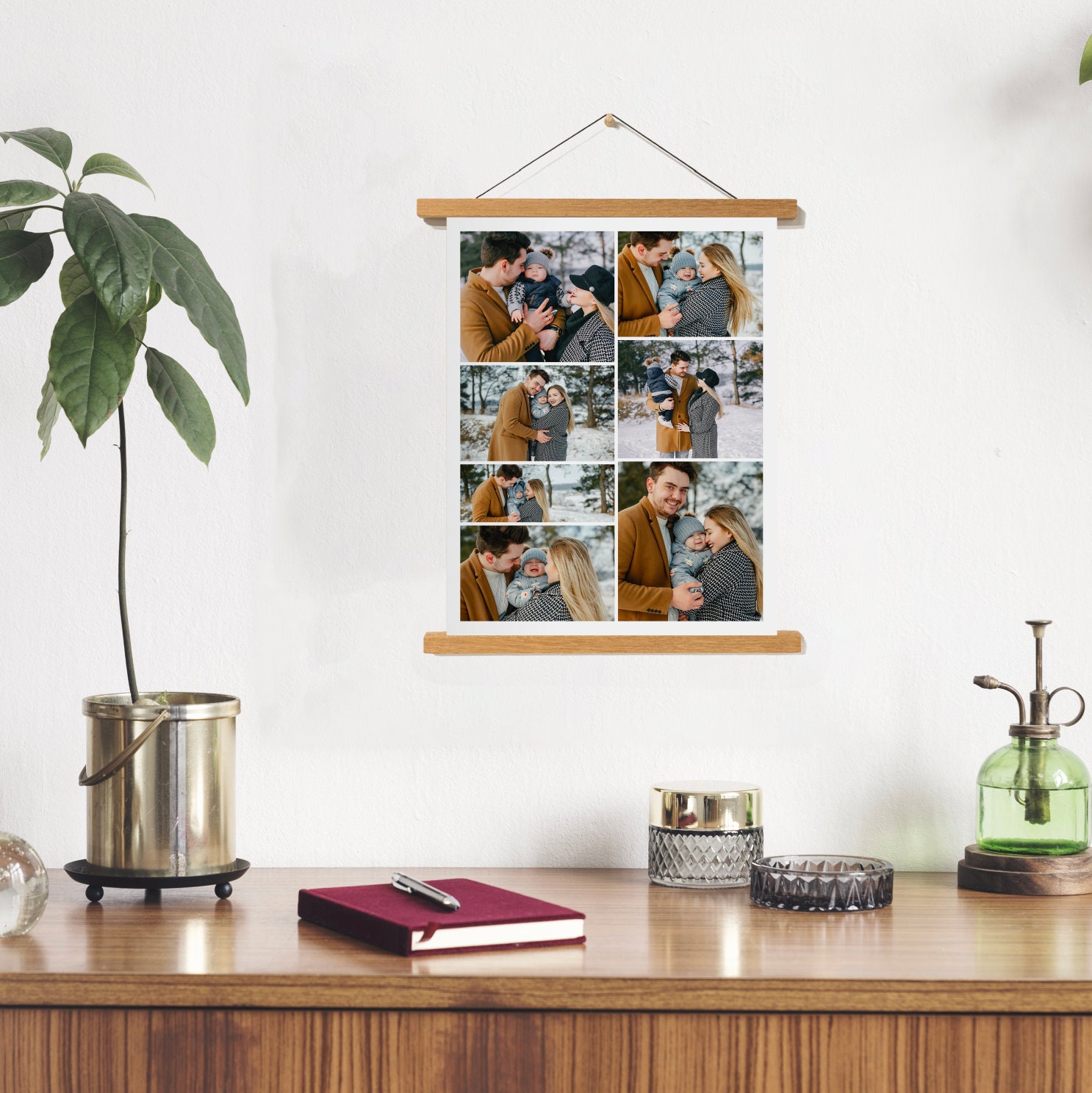 Custom 5 Photo Collage Hanging Canvas Personalized Family | Etsy