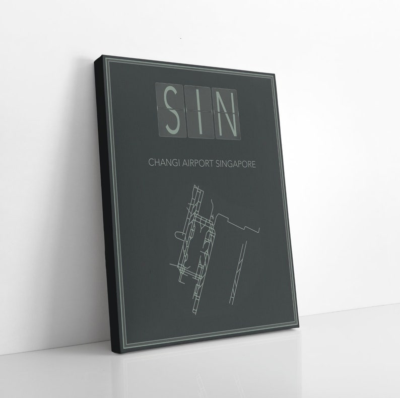 Singapore Changi Airport Runway Map Print Hanging Canvas of - Etsy Canada