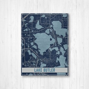 Lake Butler Florida Map Print | Lake Butler Magnetic Poster Frame ...