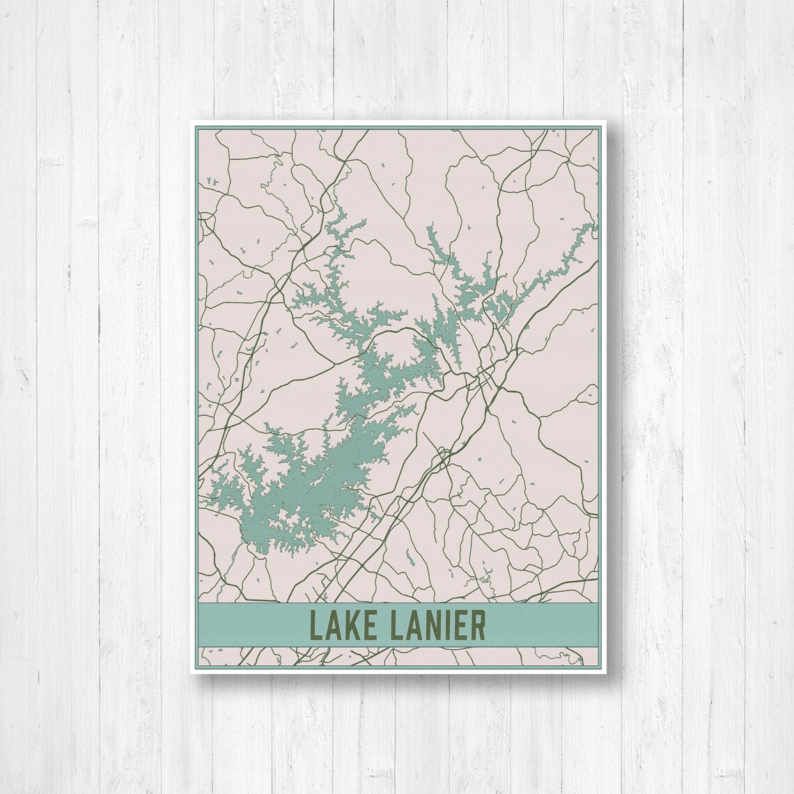 Lake Lanier Georgia Street Map Print Lake Lanier Magnetic - Etsy