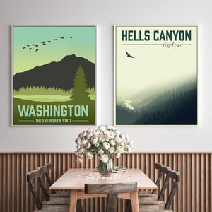 Washington State Modern Illustration Print | Washington the Evergreen ...