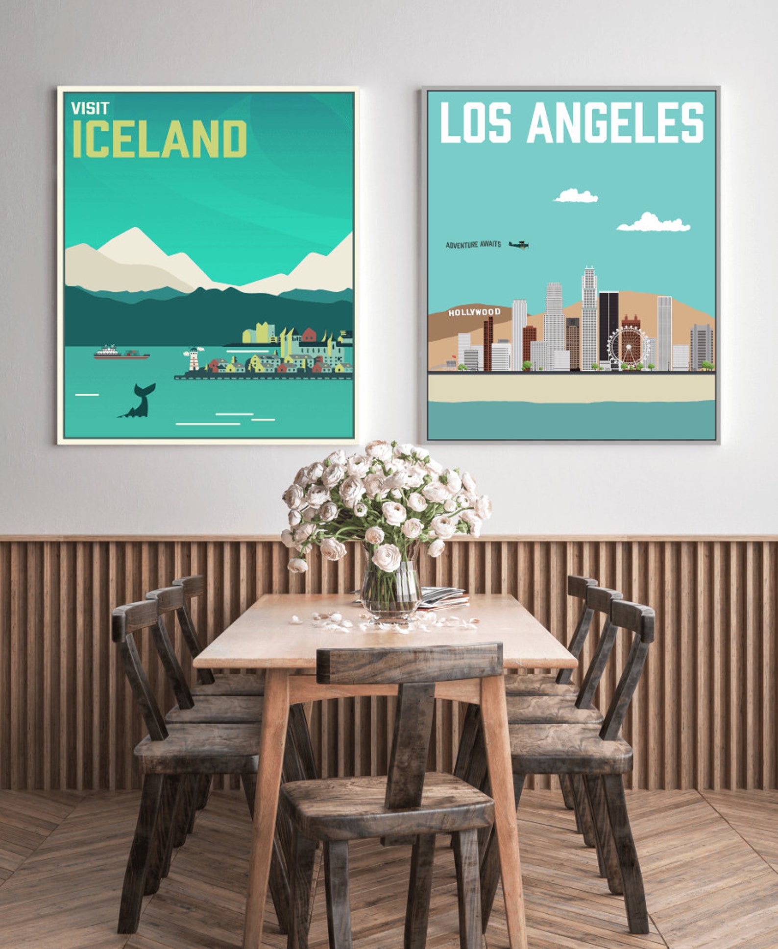 Los Angeles California Modern Illustration Print Los Angeles | Etsy