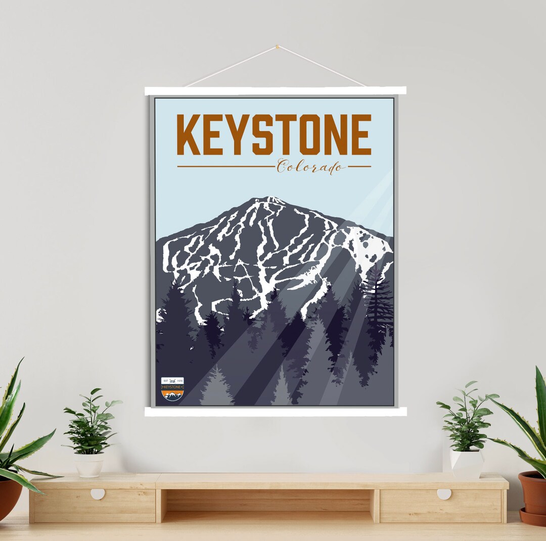 Keystone Colorado Ski Illustration Print | Hanging Canvas of Keystone ...