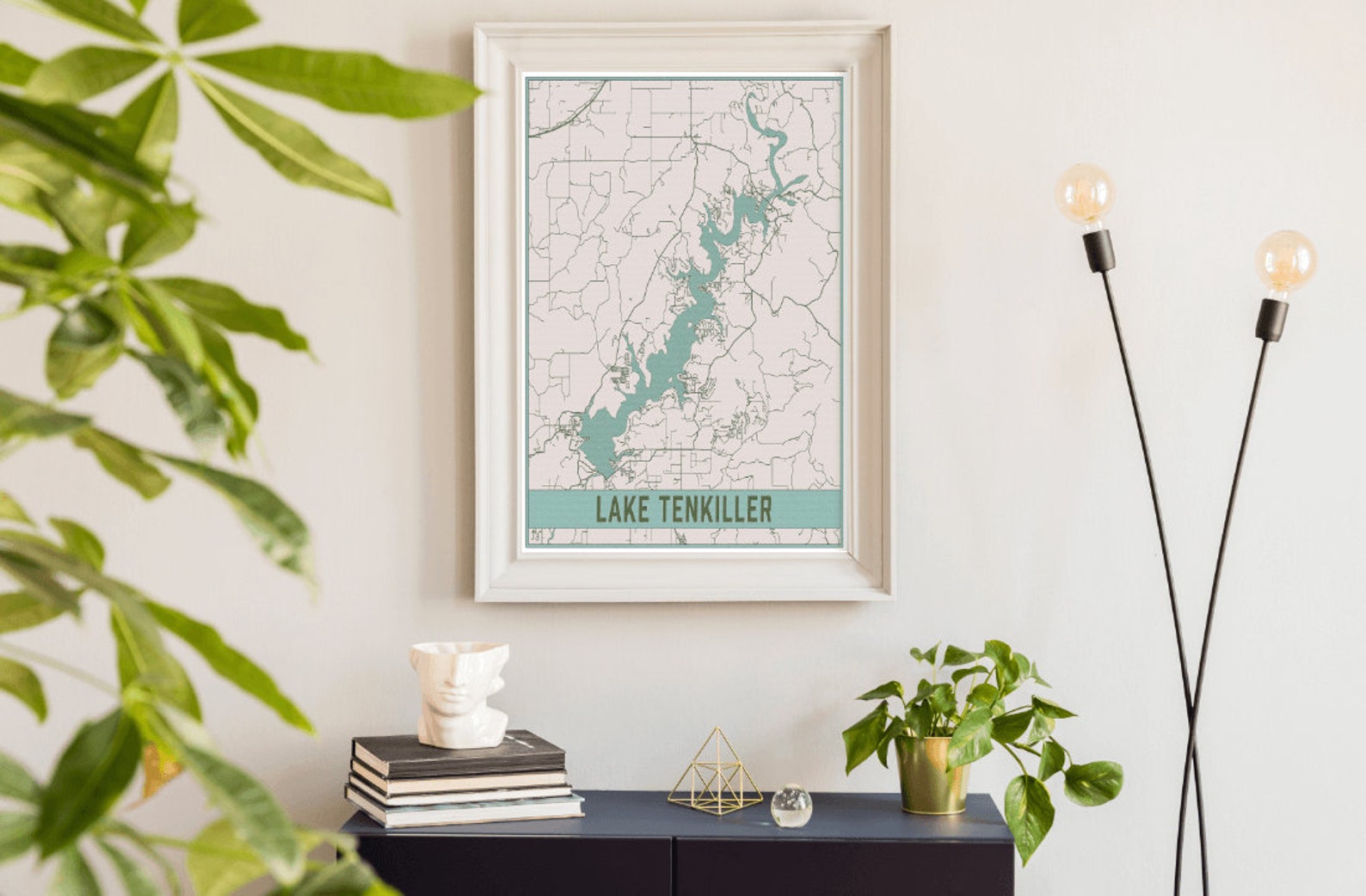 Lake Tenkiller Oklahoma Street Map Print Lake Tenkiller - Etsy