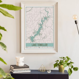 Lake Tenkiller Oklahoma Street Map Print | Lake Tenkiller Magnetic ...