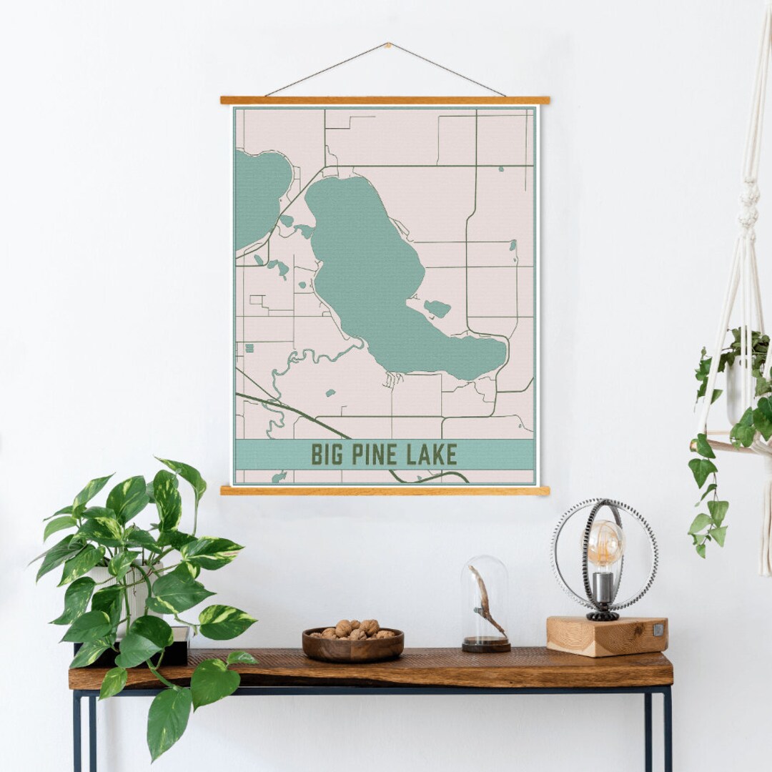 Big Pine Lake Minnesota Map Print | Big Pine Lake Magnetic Poster Frame ...