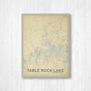 Table Rock Lake Missouri Street Map Print | Table Rock Lake Magnetic ...