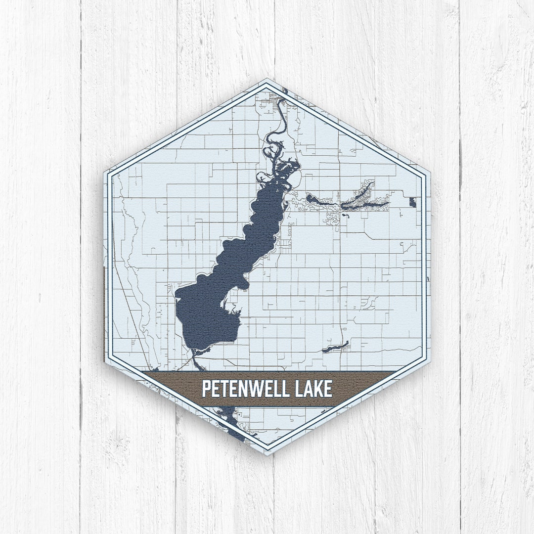 Petenwell Lake Wisconsin Hexagon Print, Petenwell Lake Canvas ...