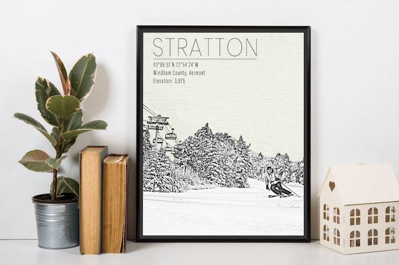 Stratton Vermont Ski Resort Print | Hanging Canvas of Stratton Mountain ...