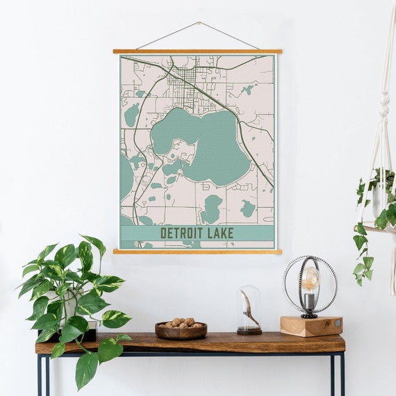 Detroit Lake Minnesota Map Print Detroit Lake Magnetic | Etsy