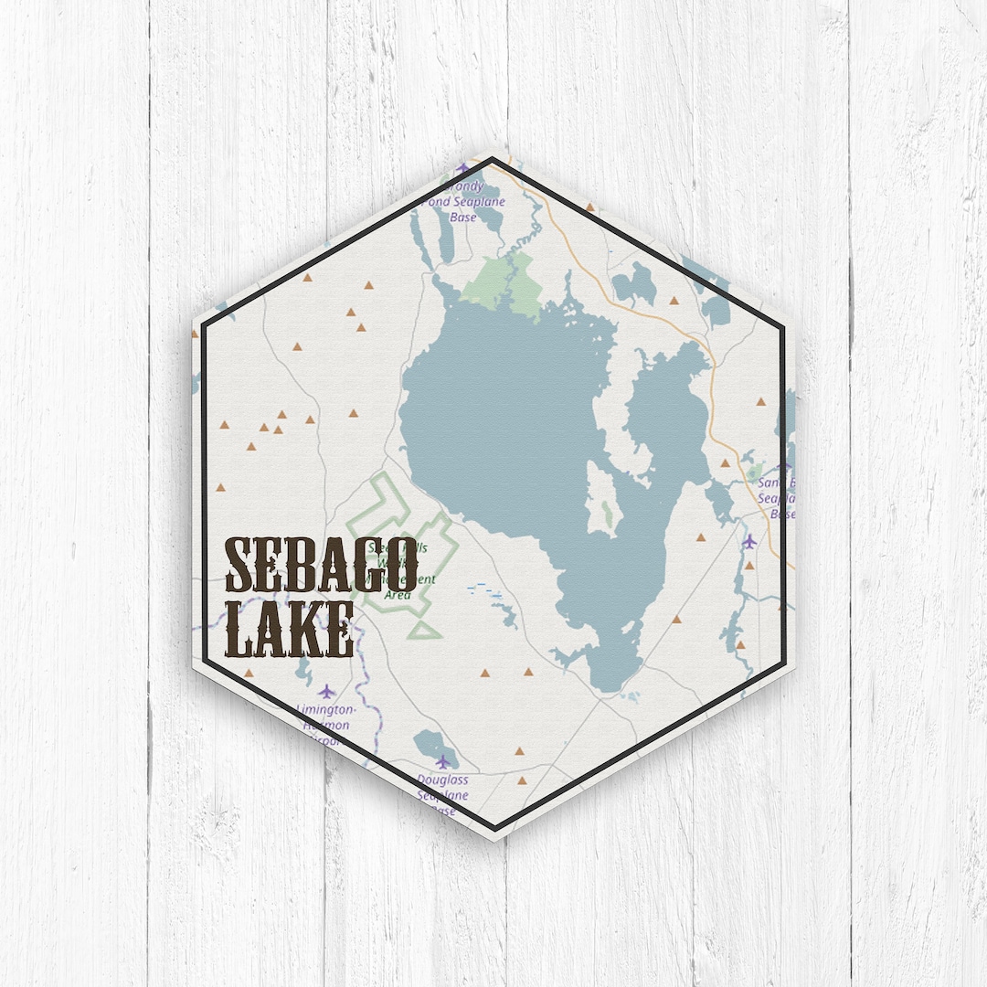 Sebago Lake, Sebago Lake Canvas, Lakes of America, Nautical Map ...