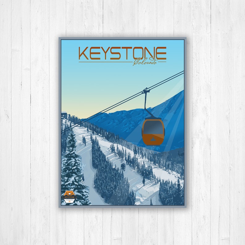 Keystone Colorado Modern Illustration Print Hanging Canvas | Etsy