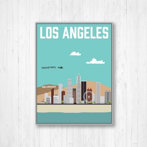 Los Angeles California Modern Illustration Print | Los Angeles Magnetic ...
