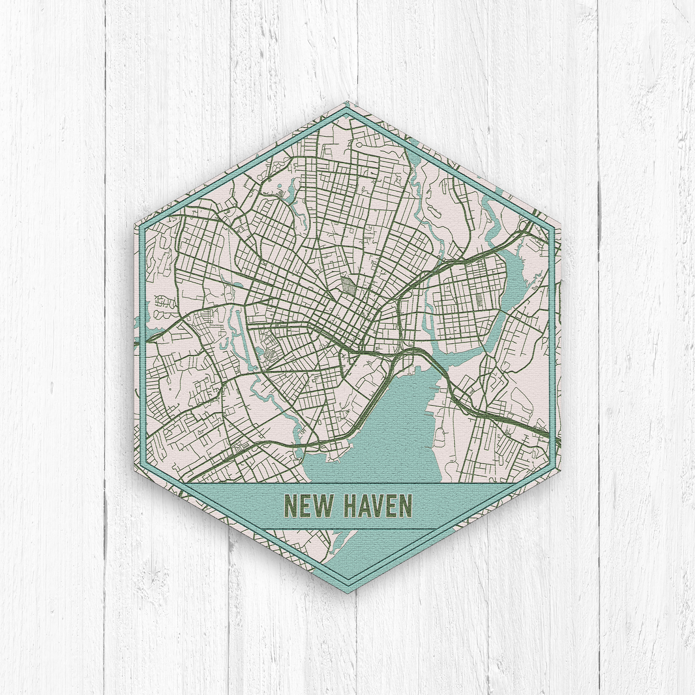 New Haven Connecticut Hexagon City Street Map Print New Haven | Etsy
