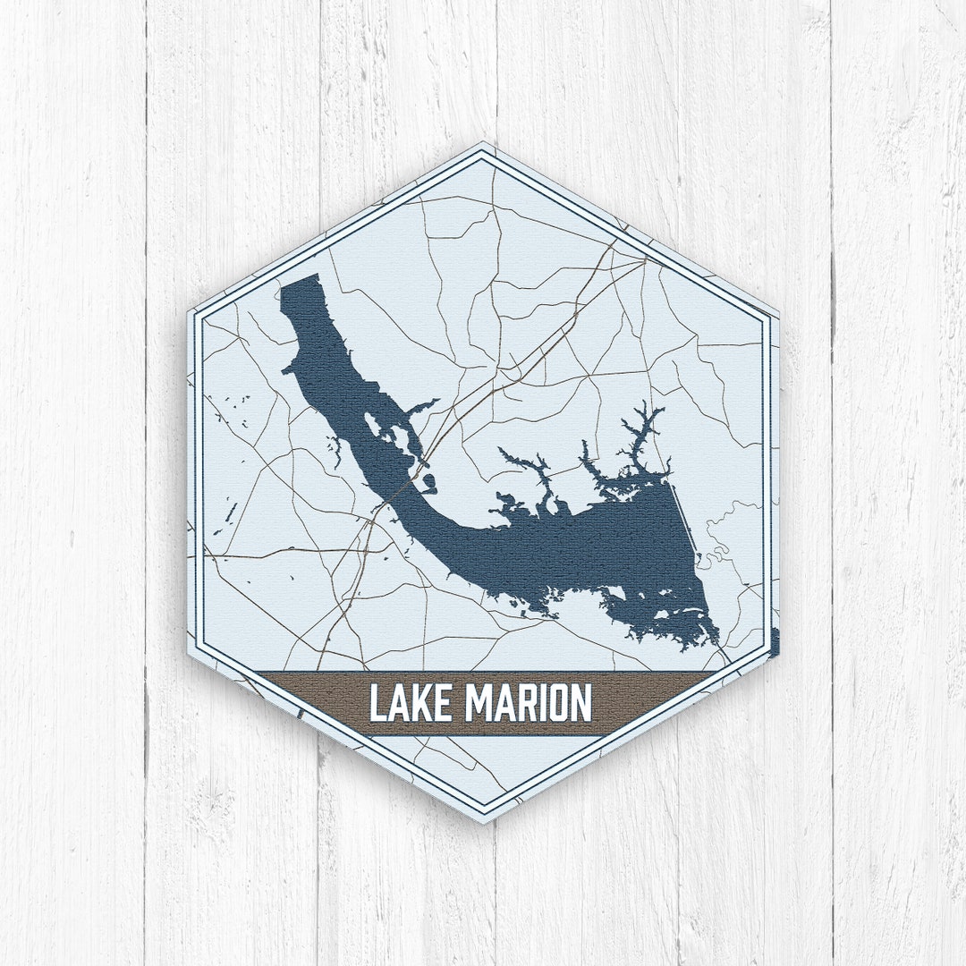 Lake Marion South Carolina Hexagon Print, Lake Marion Canvas, Lake ...