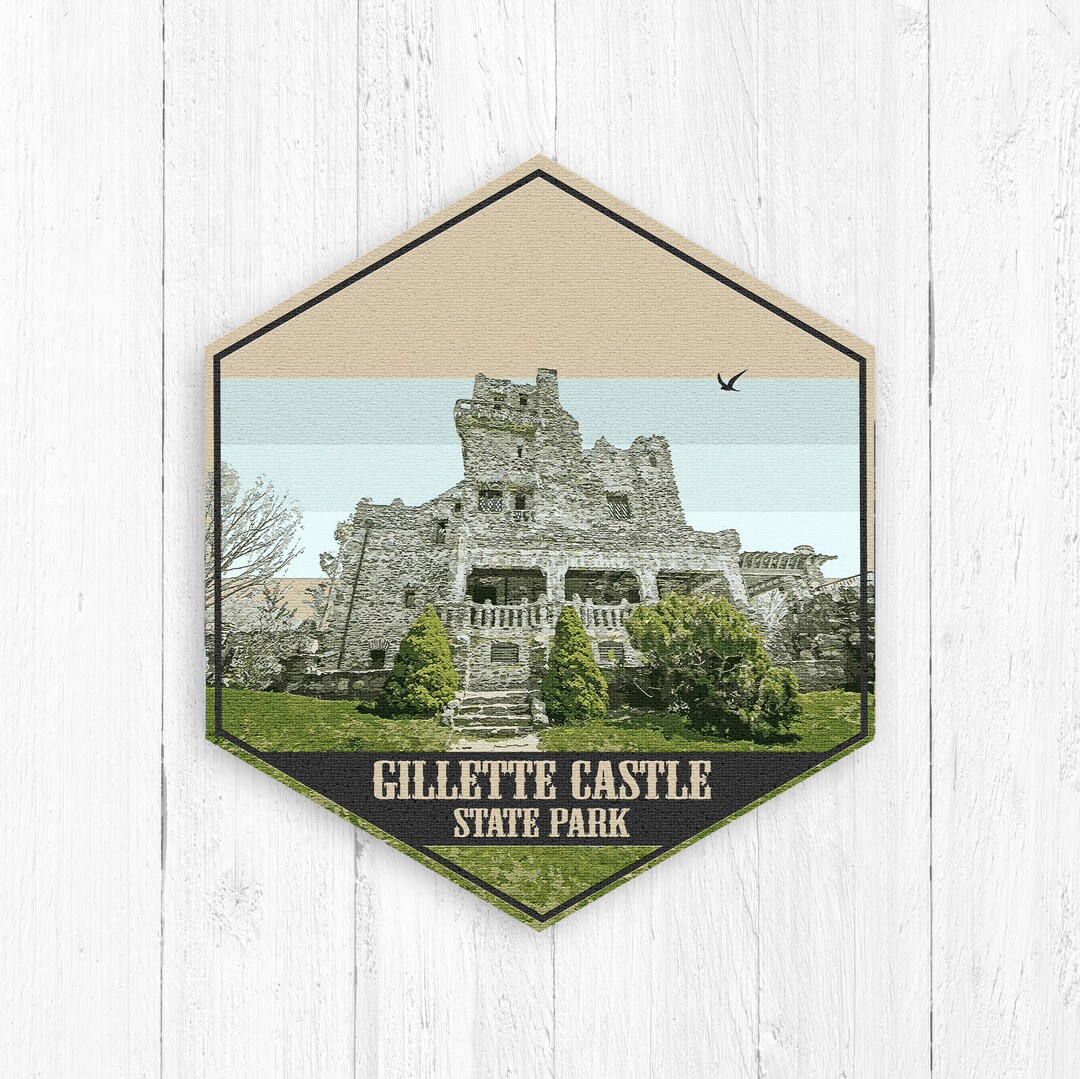 Gillette Castle State Park Connecticut Hexagon Illustration by Printed ...