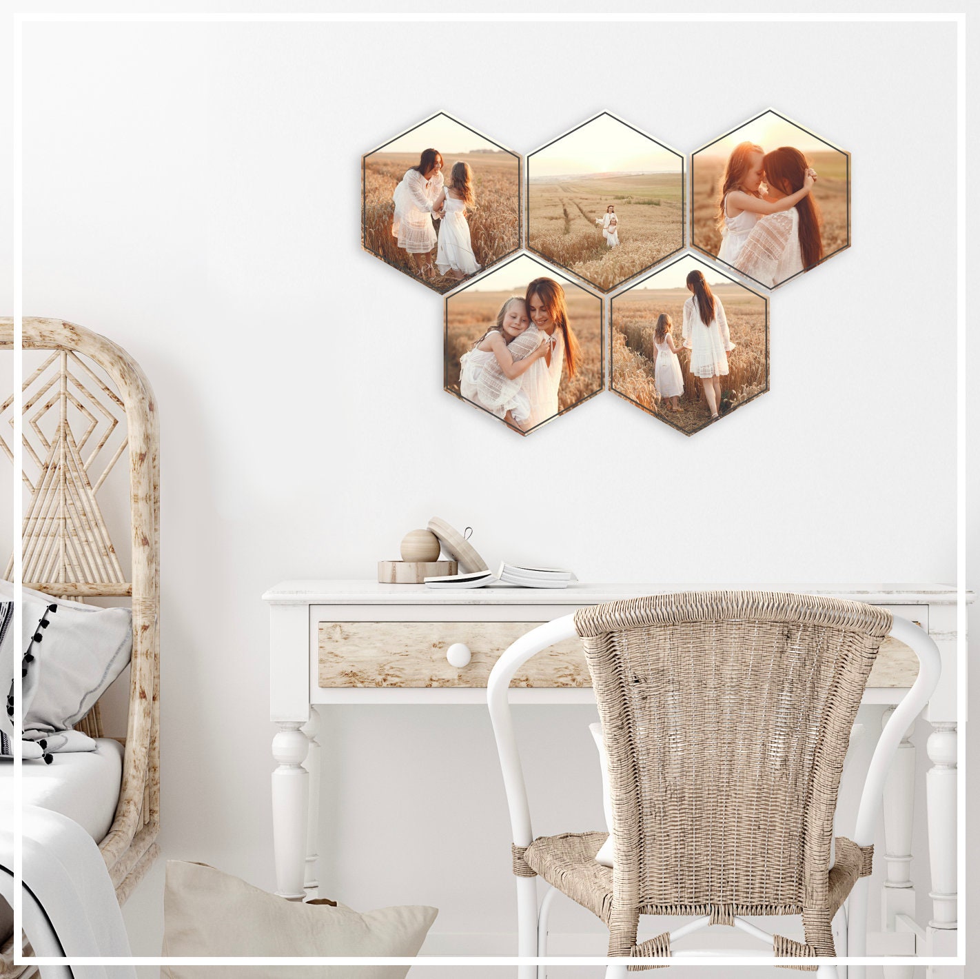 Custom Hexagon Family Photo Canvas Print by Printed | Etsy